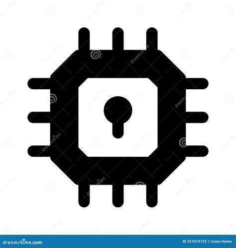 Keyhole On Processor Concept Icon Of Secure Processor Stock Vector Illustration Of Icon
