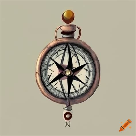 Vector Image Monochrome Travel Postal Stamp Naval Compass On Craiyon