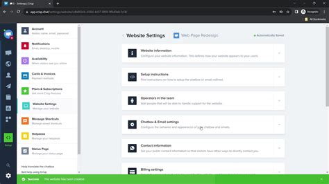crisp adding a website flow on web page flows