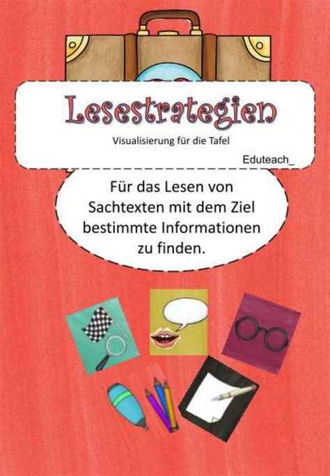 Eine Visuelle Abfolge Zum Einben Der Lesestrategien Und Zum Bearbeiten
