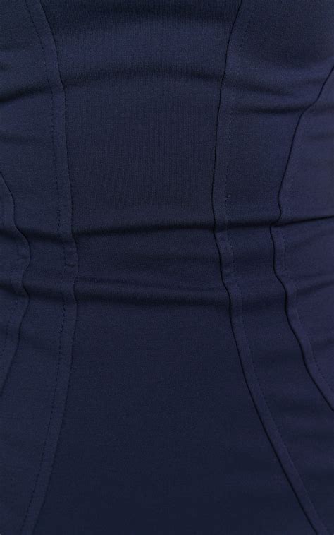 Oriella Maxi Dress Panelled Thigh Split Strapless Dress In Navy Showpo