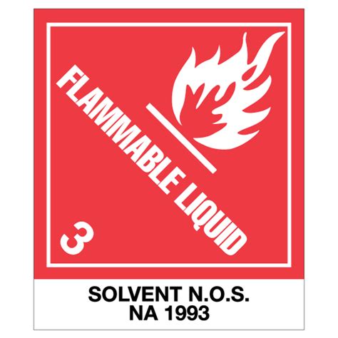 4 X 475 Flammable Liquid Solvent Nos Na 1993 Label Aslabeled