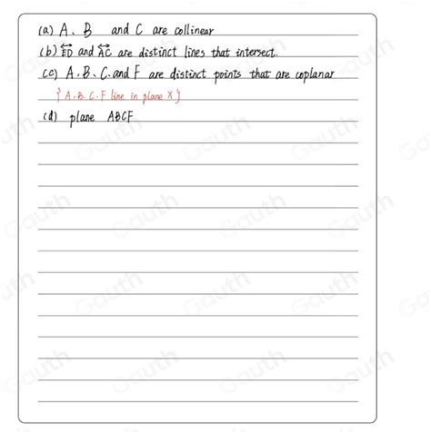 solved in the figure below points f c b and a lie in plane x