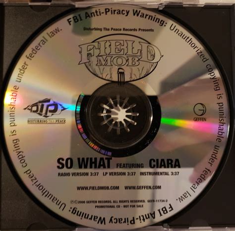 Field Mob Featuring Ciara So What 2006 Cd Discogs