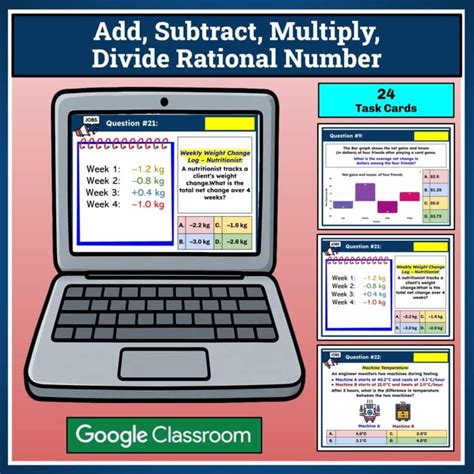 Task Card Teks Math 7 3a Operations With Rational Numbers By Markimatics
