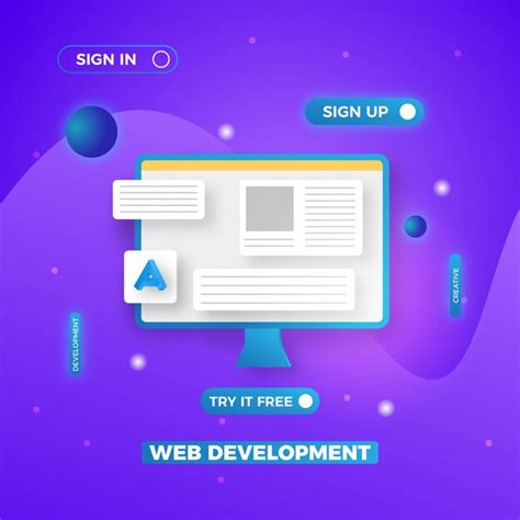 Premium Vector Web Development Concept Presentation Background Design
