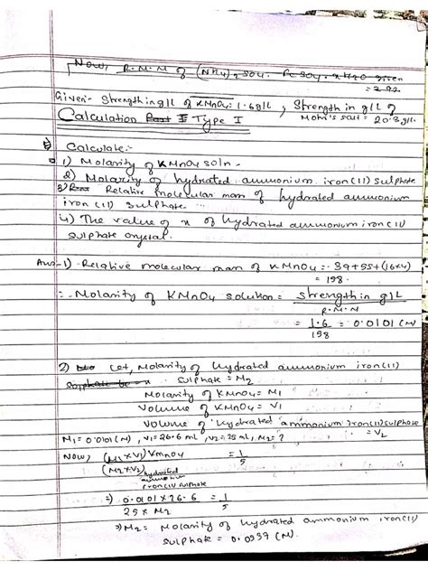 Chemistry Titration Calculation Pdf