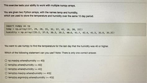 Solved This Exercise Tests Your Ability To Work With