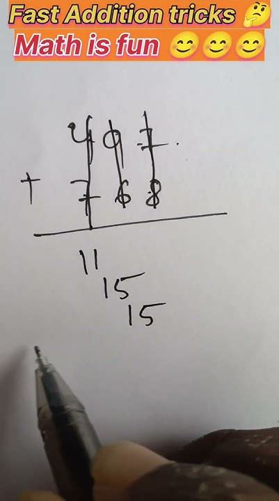 fast addition tricks intresting math tricks shorts maths