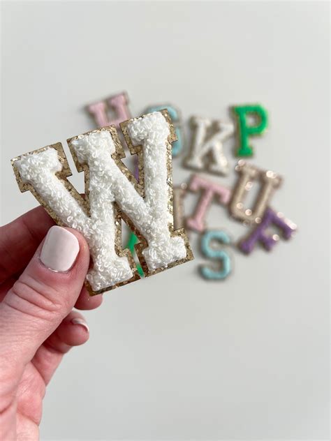 Self Adhesive 3m Chenille Letter Patch Chenille Letter Patch Etsy