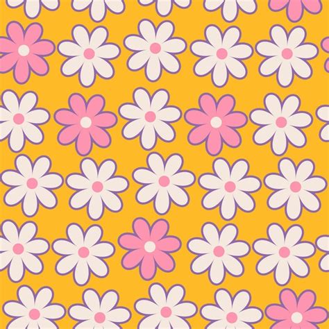 Estampado de flores al estilo de los años 70 con maravillosas flores de