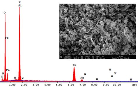 Sem Image And Edx Spectrum And Sem Image Of Fe3o4 G2 Wo3 Nanocomposites Download Scientific
