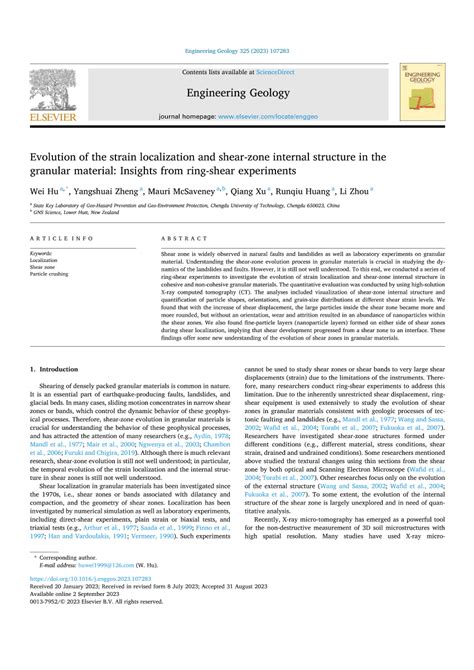 Pdf Evolution Of The Strain Localization And Shear Zone Internal