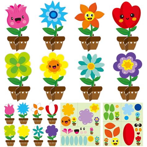 Buy Watinc 32 Packs Spring Flower Craft Kit Make Your Spring Diy Flower Art Craft For Preschool