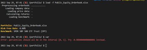 Bug Portfoliovar Not Working Error Percentiles Should All Be In The Interval 0 1 Try