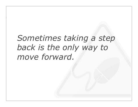 One Step Backward Two Steps Forward