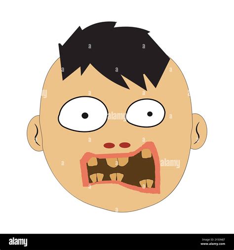 Zombie Face Expressions Illustration Cartoon Zombie Faces With