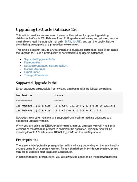 upgrading pdf oracle database sql