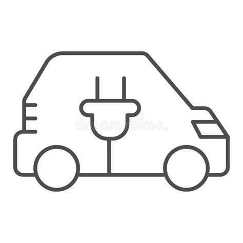 Elektrische Stekker Vaste Elektrische Auto Pictogram Elektrisch Autoconcept Ev Logo Wit