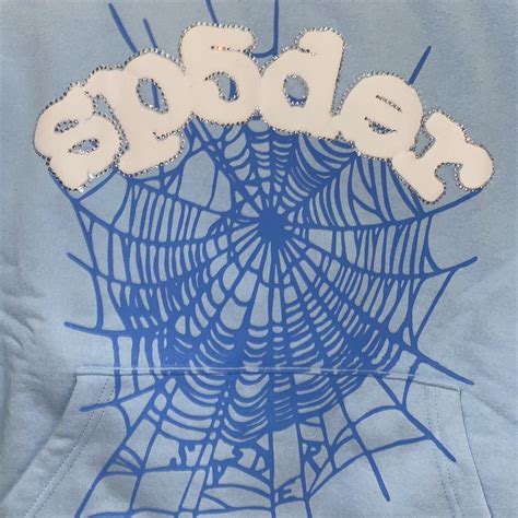 Sp5der Sky Blue Hoodie Size Medium Brand New Taken Depop