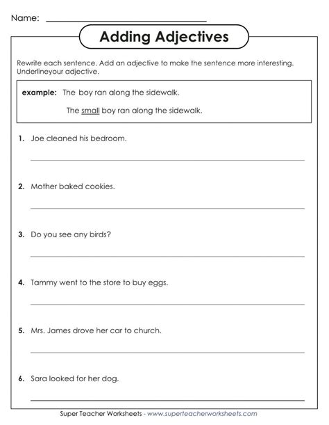 Adding Adjectiv Free Interactive Worksheets 6312812
