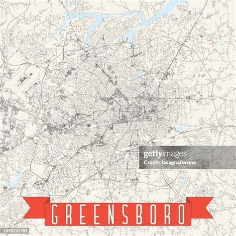 Greensboro North Carolina Usa Vector Map High Res Vector Graphic