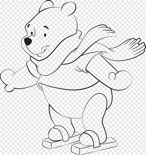 Winnie The Pooh Black White Bear Outline Png PNGWing