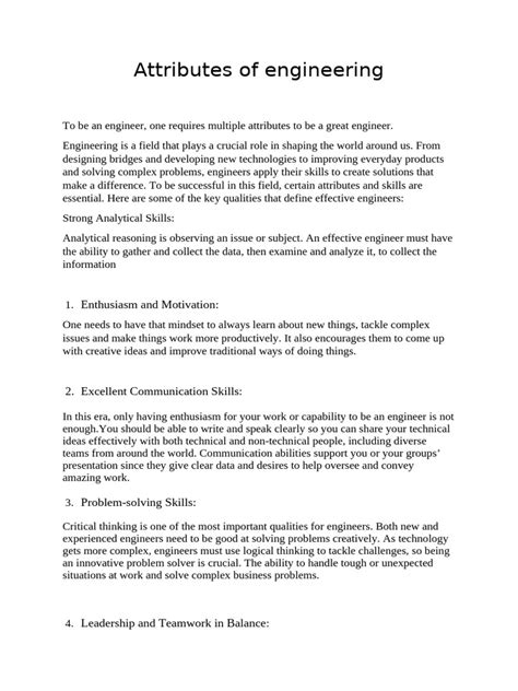 Attributes Of Engineering Pdf