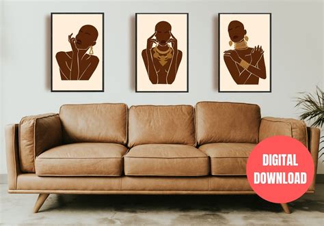 Black Woman Art Set Of 3 Wall Gallery Art Black Girl Art Print