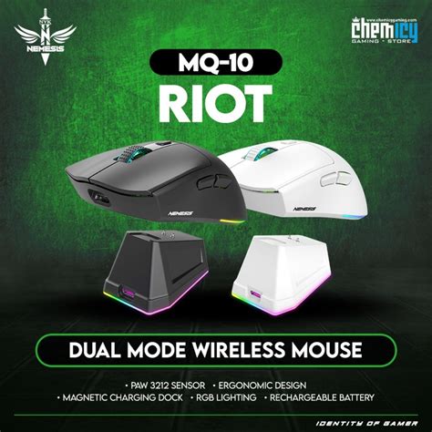 Jual Nyk Riot Mq10 Mq 10 Dual Mode Wireless Rgb Gaming Mouse Shopee