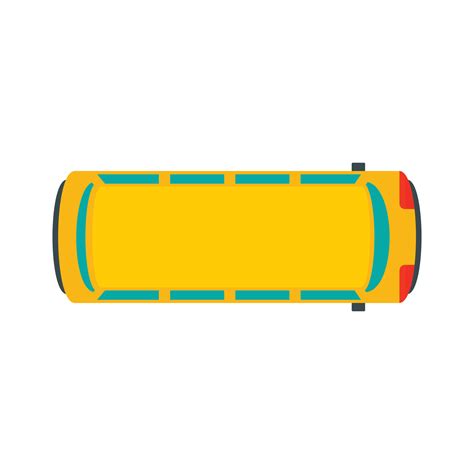 Top View School Bus Icon Flat Style 14410122 Vector Art At Vecteezy