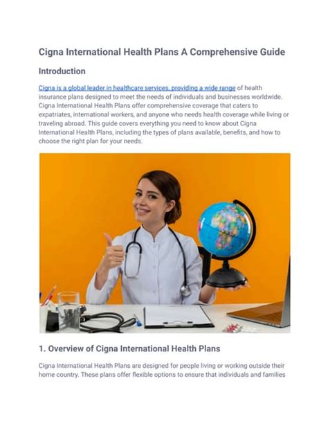 Cigna International Health Plans A Comprehensive Guidepdf
