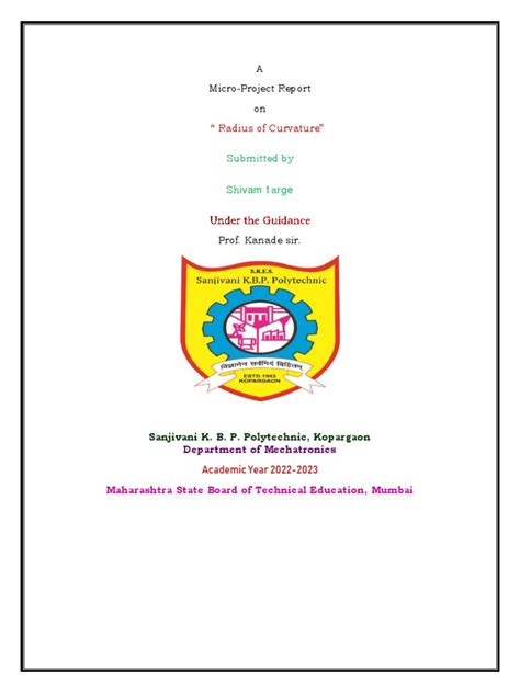 Micro Project Certificate Format 1 Pdf