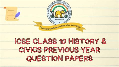 ICSE Class History And Civics Previous Year Question Papers Download PDF And