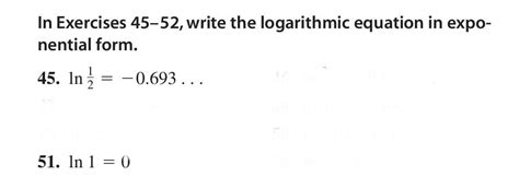 Solved In Exercises Write The Logarithmic Equation Chegg
