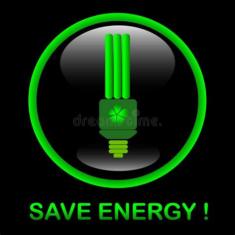 Save Energy Button Stock Vector Illustration Of Generation 9189384