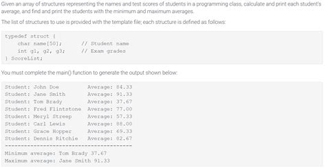 Solved Given An Array Of Structures Representing The Names Chegg Com