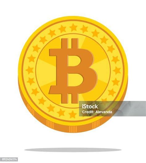Ilustración De Cripto Moneda Bitcoin Símbolo Amarillo Ilustración De Vector Y Más Vectores