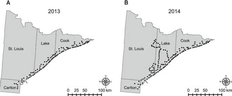 Placement Of Usda Aphis Milk Carton Traps Baited With Synthetic Female Download Scientific
