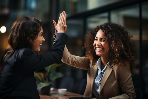 Premium Photo A Happy Business Women Doing Hello