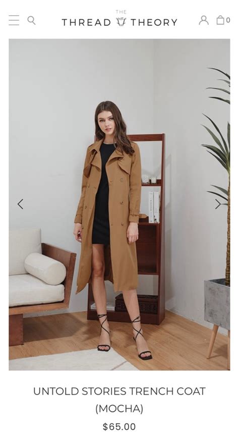 Untold Stories Trench Coat In Mocha Thread Theory Womens Fashion