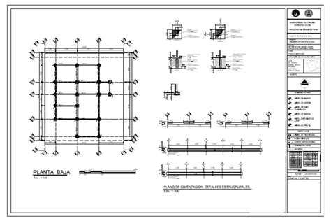 Plano Cimentacion Tamaño Plano Pdf Ingeniería Estructural Ingeniería De Edificación