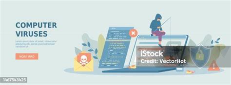 Computer Viruses Hacker Crime Attack Phishing Account Stealing Password Errors Detected Bugs