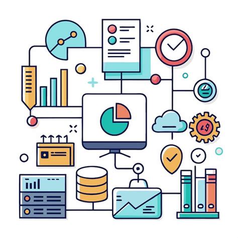 Data Analysis Illustration With Connected Icons Premium Ai Generated