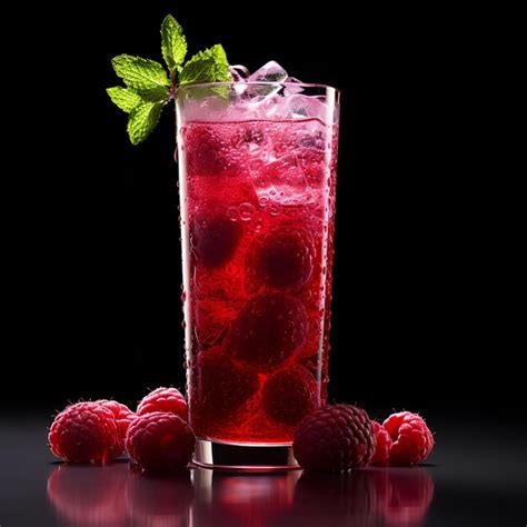 Premium Photo Product Image Of A Raspberry Bramble In A Tall Glass