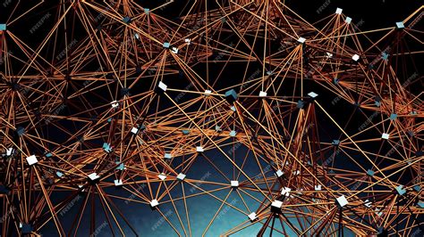 premium photo growing plexus structure of silver spheres and orange
