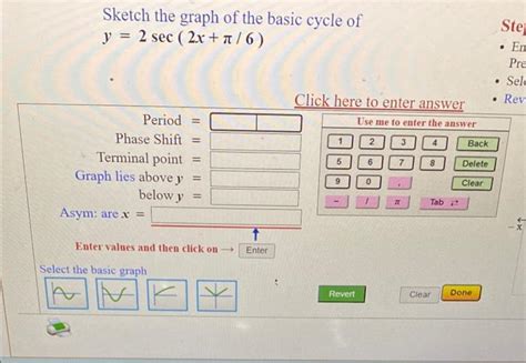 Solved Sketch The Graph Of The Basic Cycle Of Y 2 Sec 2x