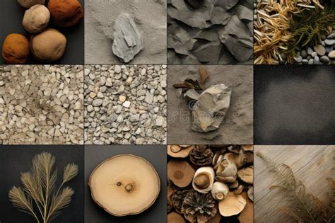 Collage De Texturas Naturales Fondo Colorido Stock De Ilustración