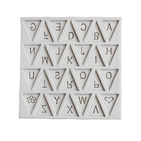 Molde Fondant Alfabeto Banderín Silicona Tiendadulcecl