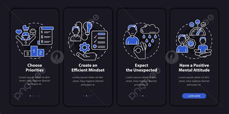Mobile App Screen For Night Mode Onboarding Tips For A Balanced Life Vector Template Download On